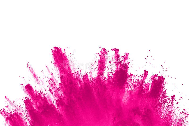 Pink Powder Explosion on White Background. Stock Photo - Image of black ...