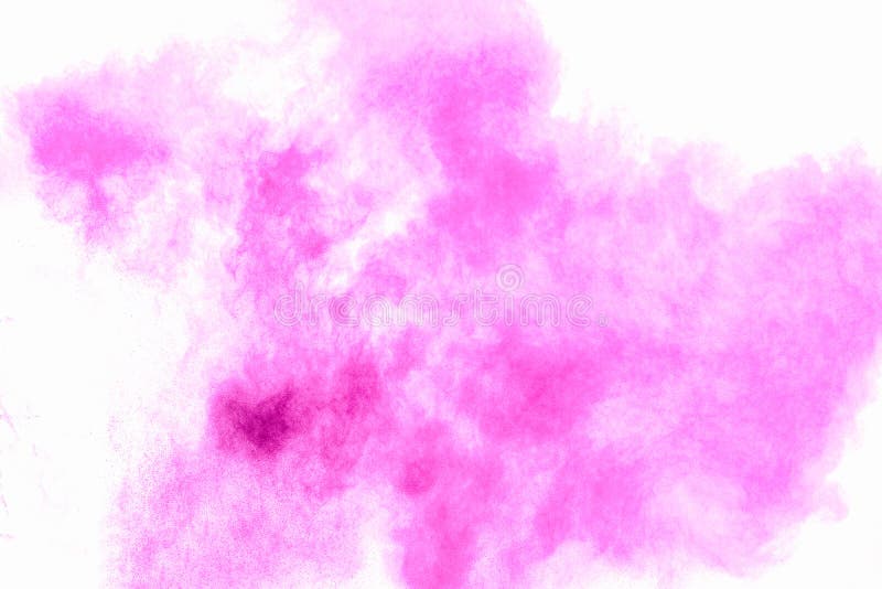 Pink Powder Explosion on White Background.Pink Dust Splatter on ...