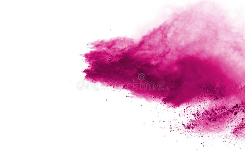 Pink Powder Explosion on Black Background. Colored Cloud. Colorful Dust ...
