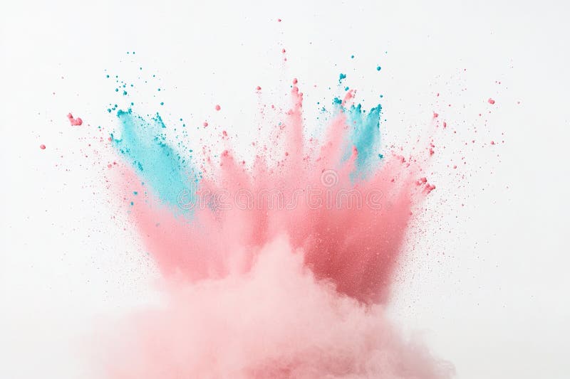 Pink Powder with Light Blue Touch on Abstract Background, Explosive ...