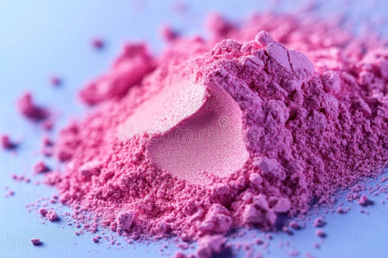 Pink Powder Pigment Creating Smooth Surface Blue Background Stock ...