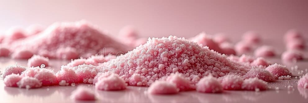 Pink Powdery Substance Piles on Smooth Surface with Soft Bokeh ...