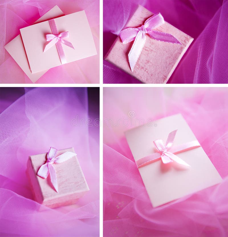 Pink present box stock image. Image of decorate, holiday - 16159437