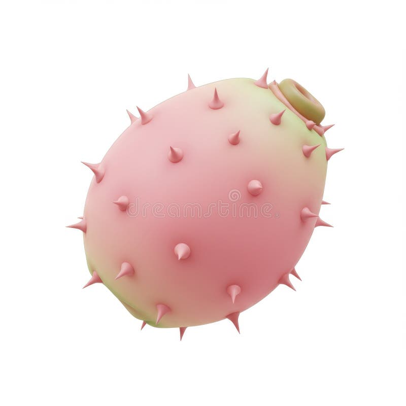 Pink Prickly Pear Cactus Fruit 3D Render Stock Illustration ...