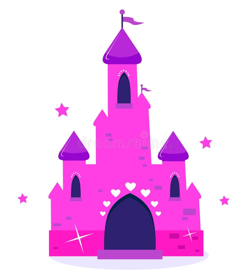 Simple Princess Castle Cartoon 124 Princess Castle Drawing Stock
