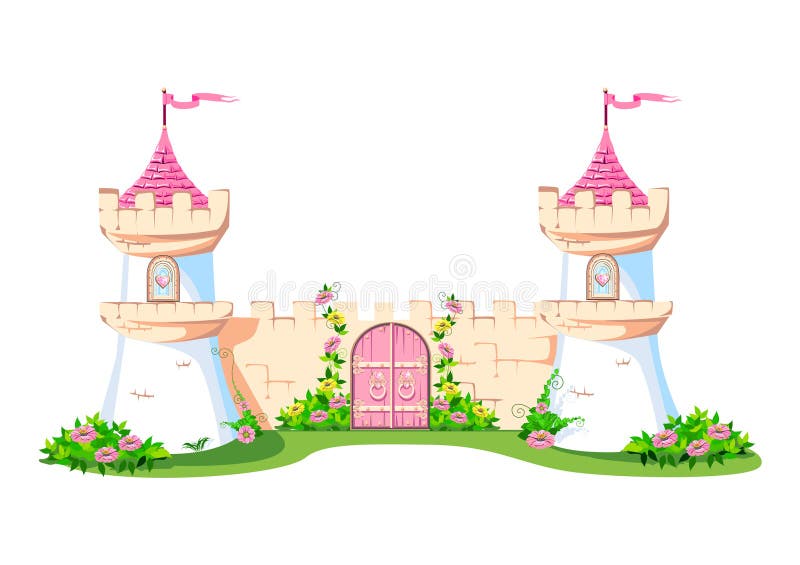 The Watchtowers of the Pink Castle of the Beautiful Princess with a ...
