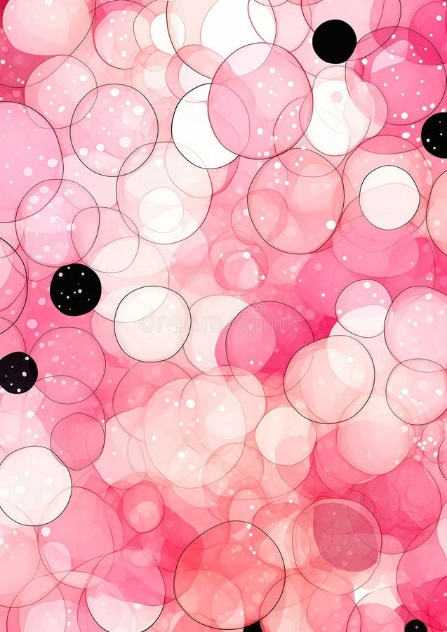 Pink Princess: a Closeup of Japanese Bubbles and Black Circles I Stock ...