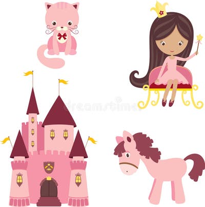 Pink princess set stock vector. Illustration of palace - 27455580