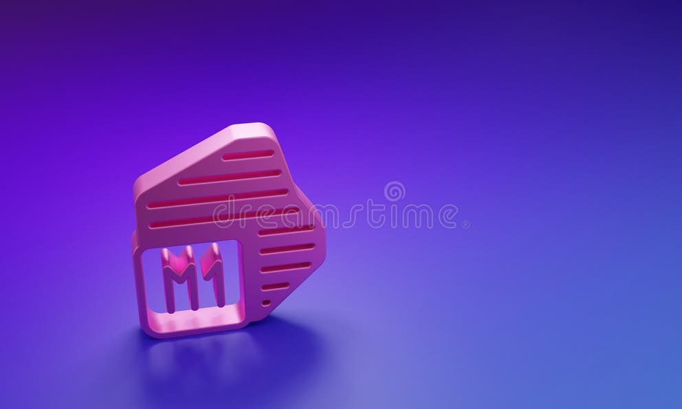 Pink Processor Icon Isolated on Purple-blue Background. CPU, Central ...