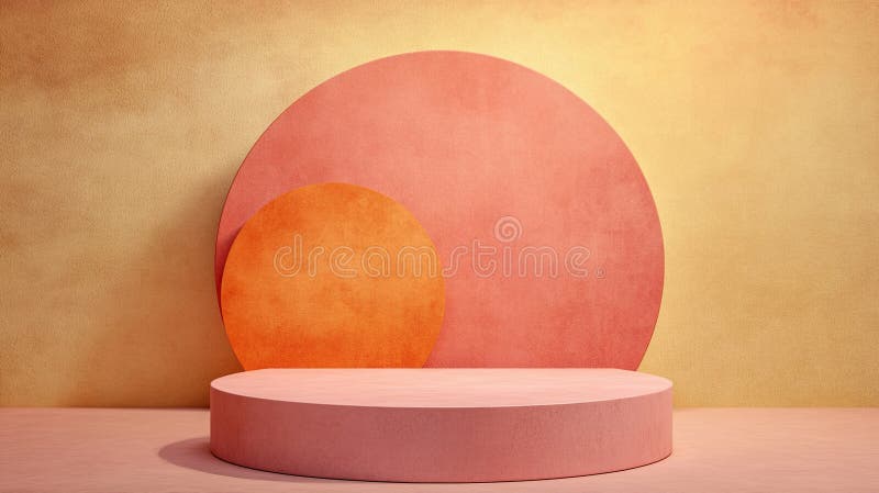 Pink Product Display Podium Circles, Textured Background Stock ...