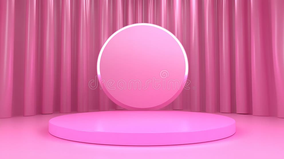 Pink Product Display, Stage, Curtain Backdrop Stock Photo - Image of ...