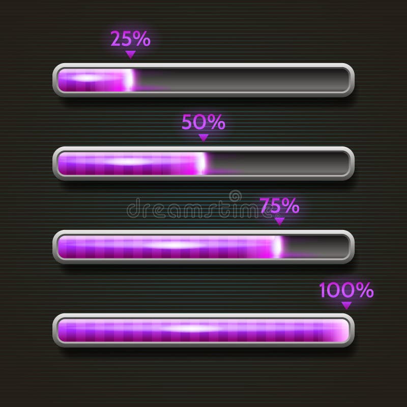 Pink Progress Bar, Loading, Template for App Interface Stock Vector ...