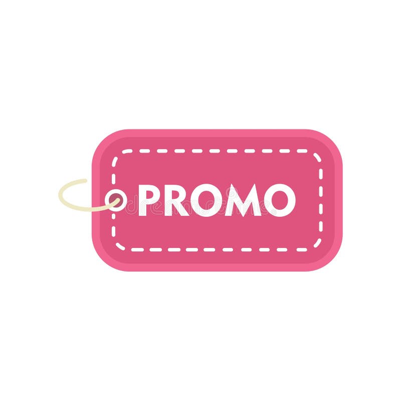 Pink Promo Tag Announcing Promotion with String Stock Vector ...