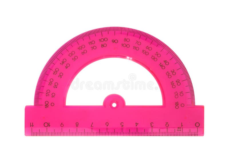 Pink Protractor for Measuring Angle Isolated on White Background Stock ...