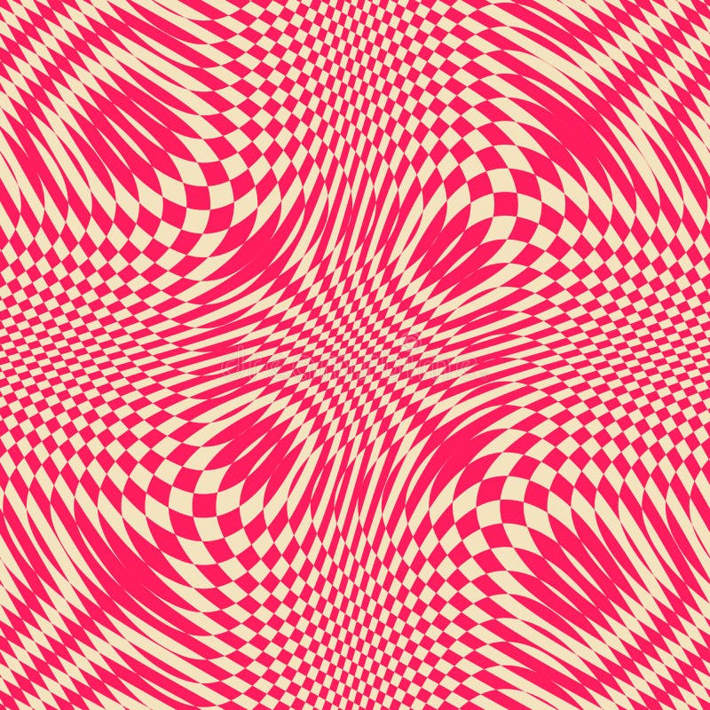 Pink Psychedelic Vector Seamless Pattern with Optical Illusion ...