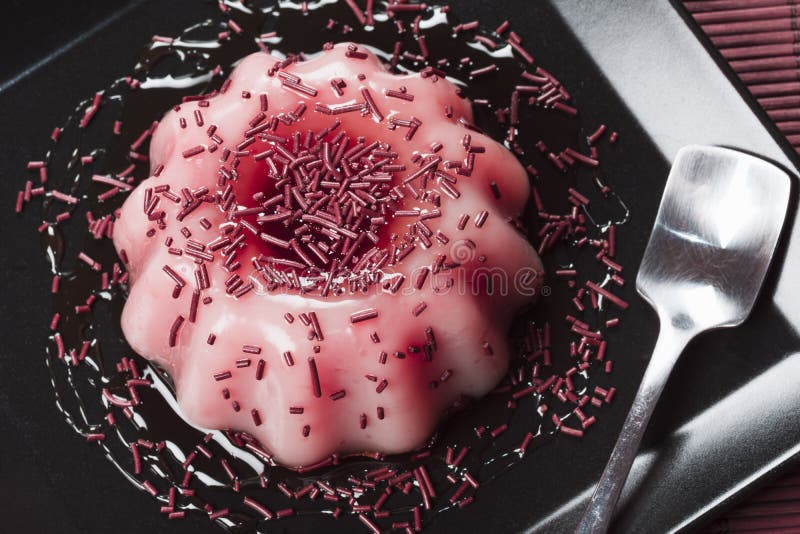 Pink pudding dessert stock photo. Image of confectionery - 144849174