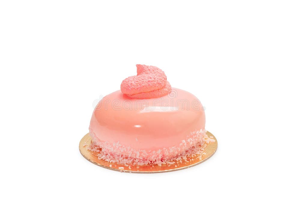 Pink Pudding Isolated on White Stock Photo - Image of jelly, frosting ...