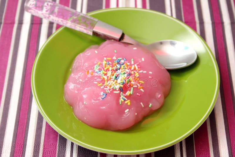 Pink pudding stock photo. Image of snack, pink, strawberries - 112512212