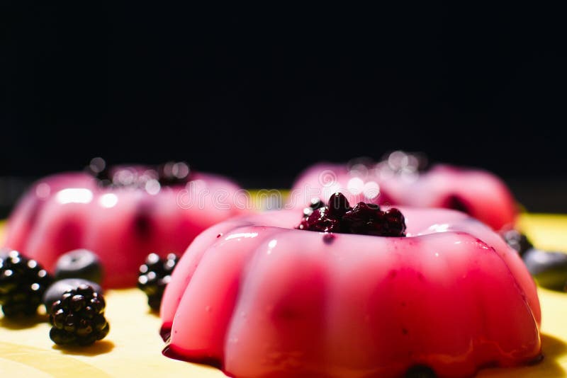 Pink pudding dessert stock image. Image of chocolate - 138140741