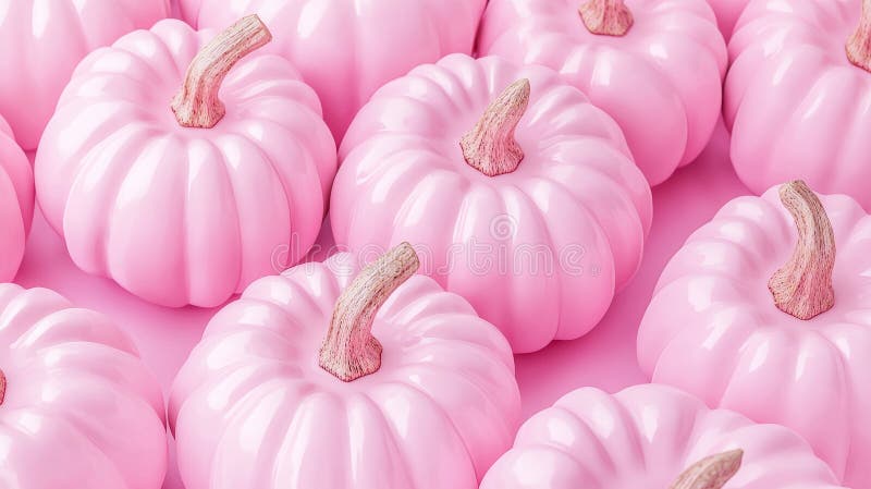 Pink Pumpkins Fill the Screen As a Halloween Backdrop. 3D Render ...