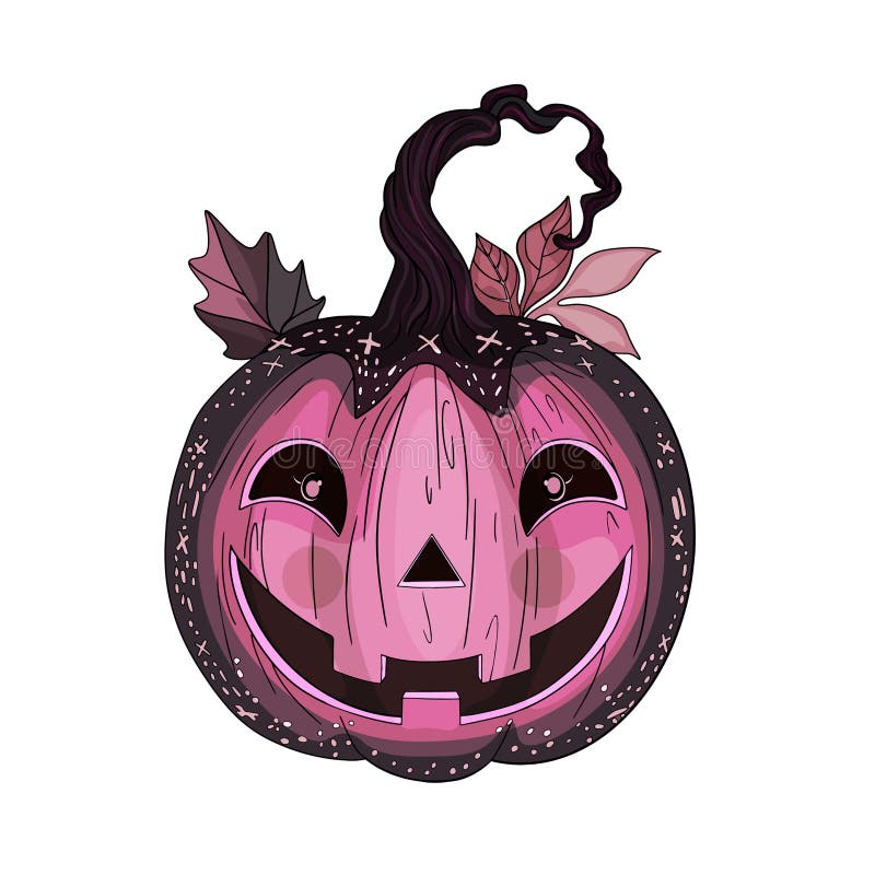 Pink Pumpkins: Spooky. Fun Faces for a Happy Halloween. Vector ...