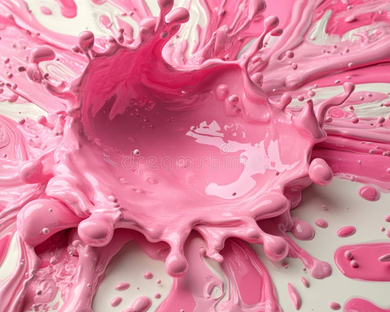 Pink and Purple Abstract Paint Splashes Form a Lively Visual Flow Stock ...