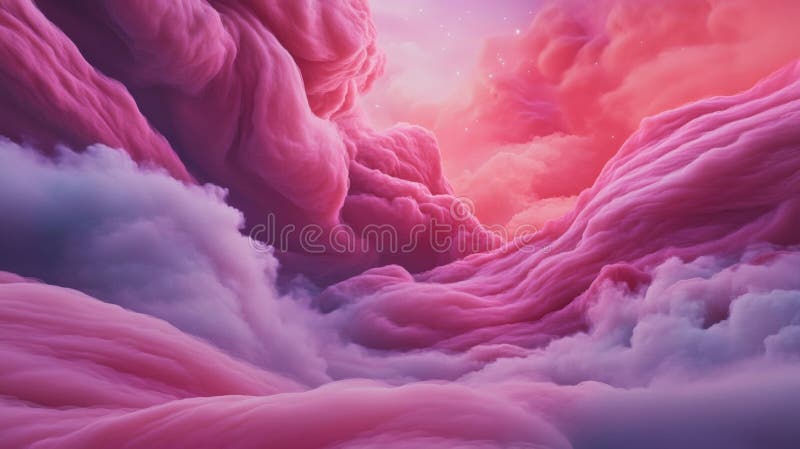 A Pink and Purple Cloud Filled Sky with Clouds, AI Stock Image - Image ...