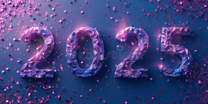 Pink and Purple Confetti Numbers Scattered on a Blue Background Stock ...