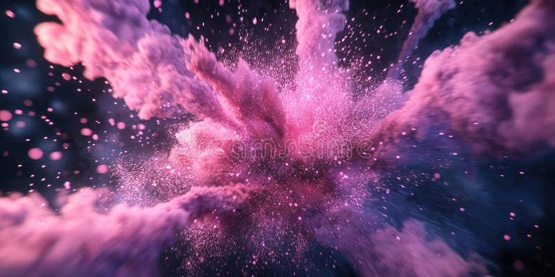 Pink and Purple Cosmic Explosion Stunning Nebula Background Stock ...