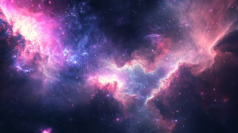 Pink and Purple Cosmic Nebula Space Background Stock Illustration ...