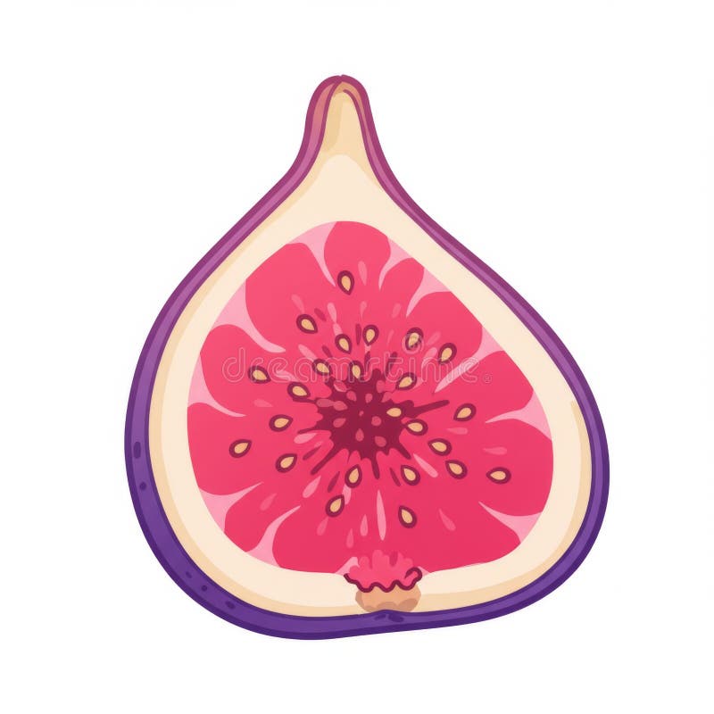 Pink and Purple Fig Half Illustration Stock Illustration - Illustration ...