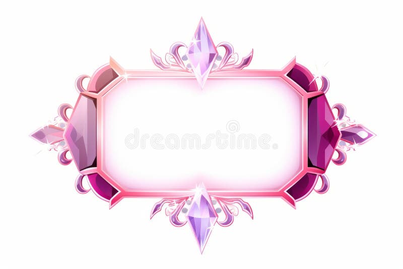 A Pink and Purple Frame with Crystals on it Stock Illustration ...