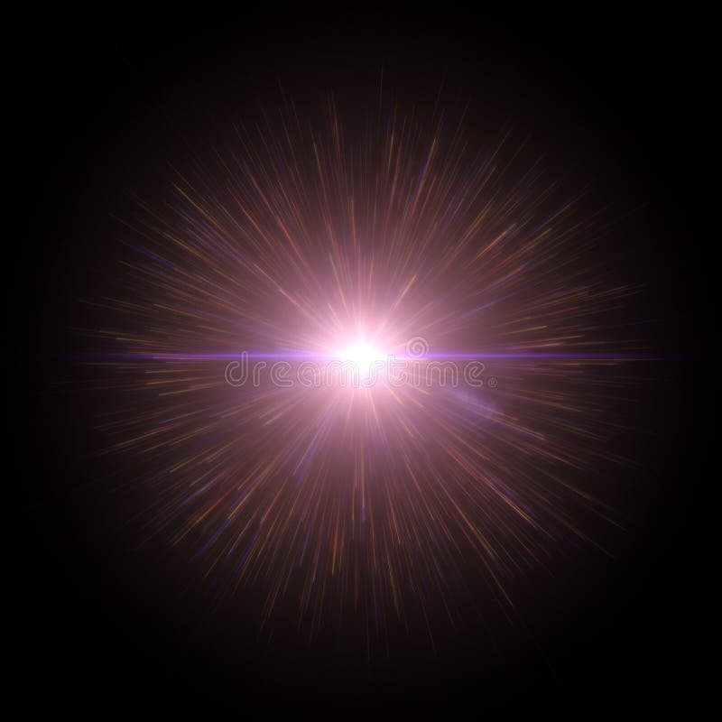 Pink and Purple Light Burst on Black Background Stock Illustration ...