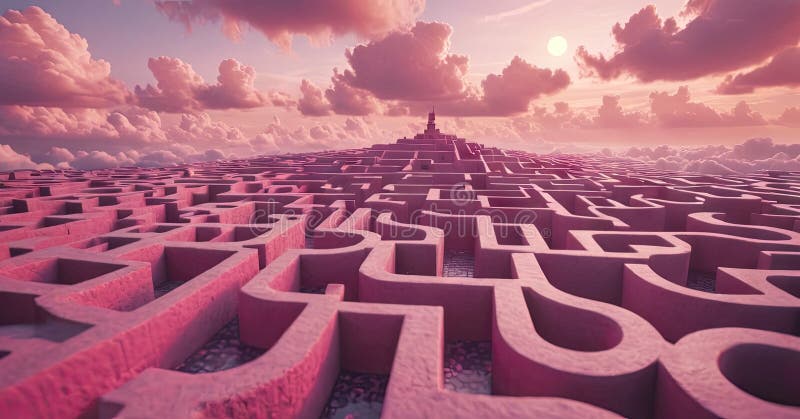 A Pink and Purple Maze is Shown in the Image, with a Large Hill in the ...