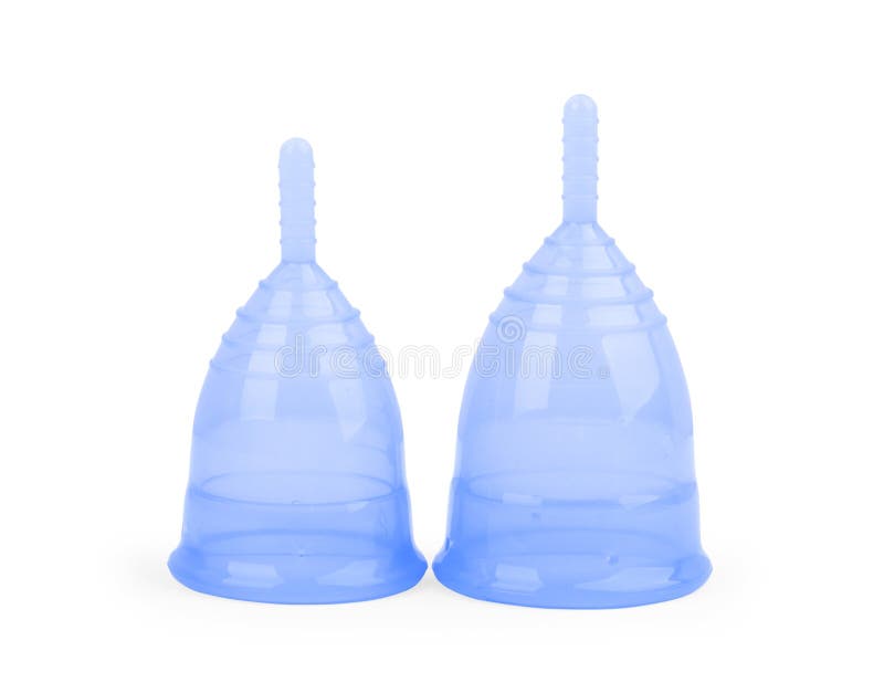 Pink and Purple Menstrual Cups Isolated on White Background Stock Photo ...