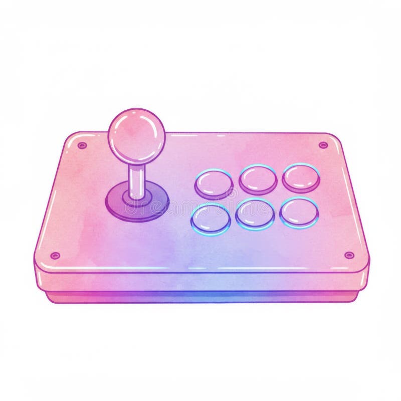 Pink and Purple Pixel Art Arcade Joystick Stock Illustration ...