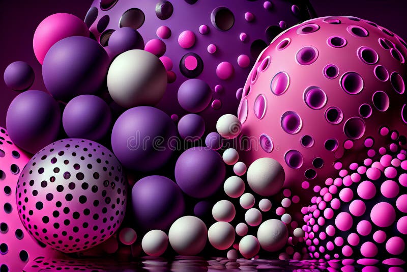 Pink and Purple Polk a Dot Images, Abstract 3D Background. Generative ...