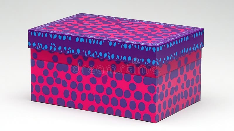Pink Purple Polka Dot Gift Box Studio Background Stock Image - Image of ...