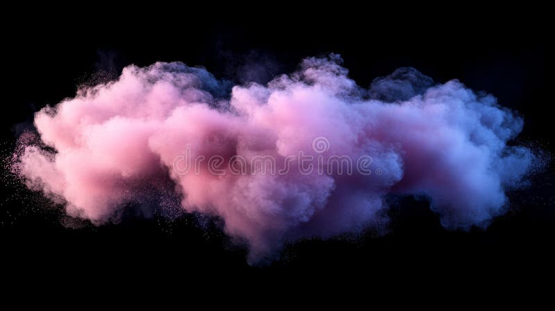 Pink and Purple Powder Explosion Cloud Against Black Background Stock ...
