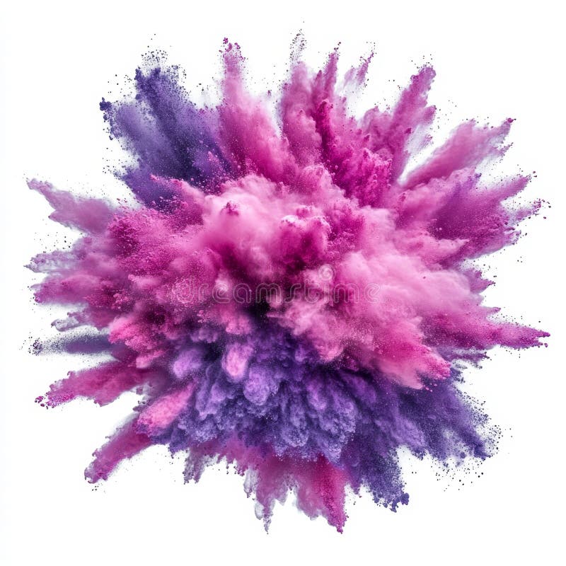 Pink and Purple Powder Splash Particles Exploding, Creating a Vibrant ...