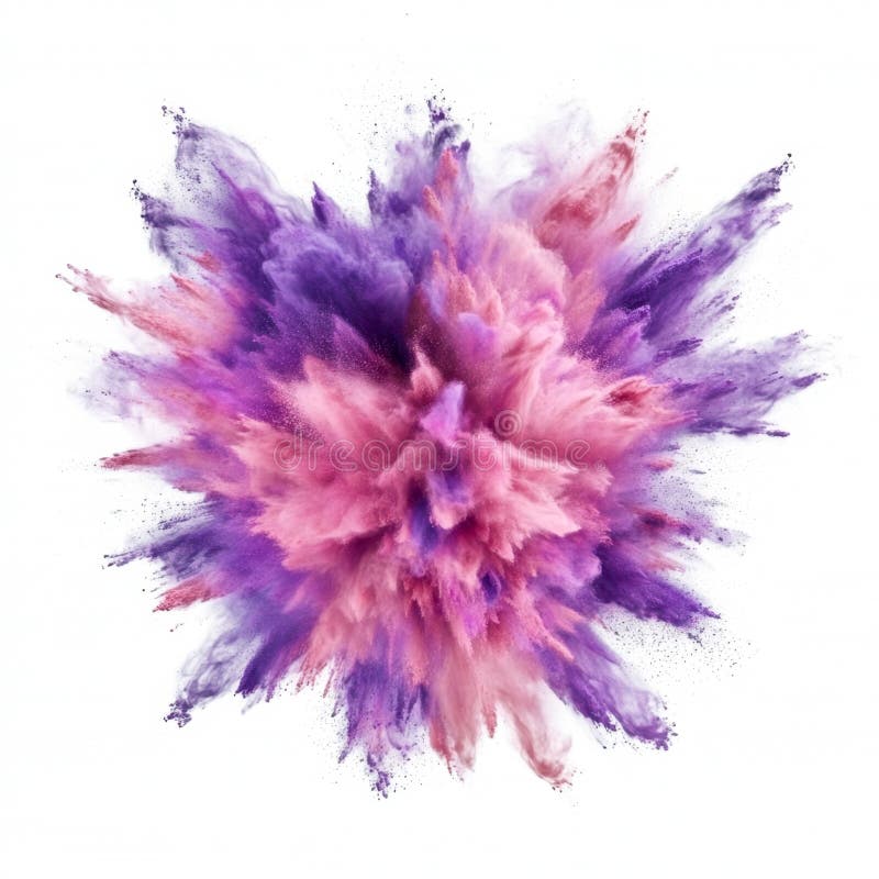 Pink and Purple Powder Splash Particles Exploding, Creating a Vibrant ...