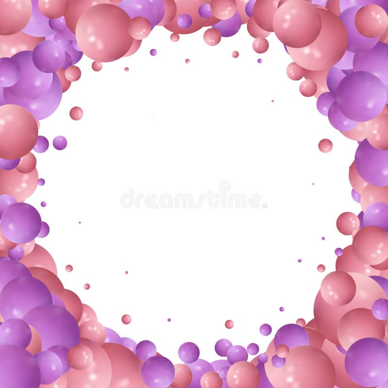 Pink and Purple Realistic 3d Balls with Shadow. Design Element. Photo ...