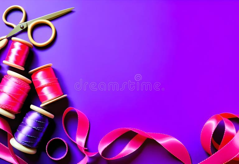 Pink and Purple Ribbon Cut with Copy Space for Text Stock Illustration ...