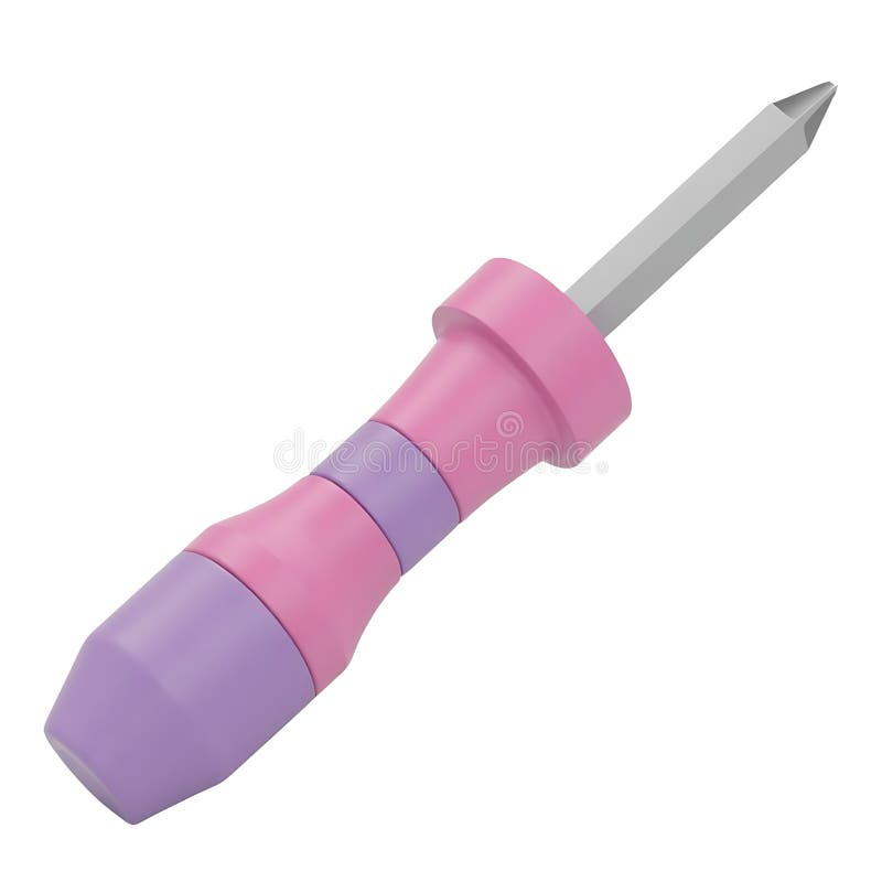 Pink and Purple Screwdriver Tool Cartoon Design on Transparent ...