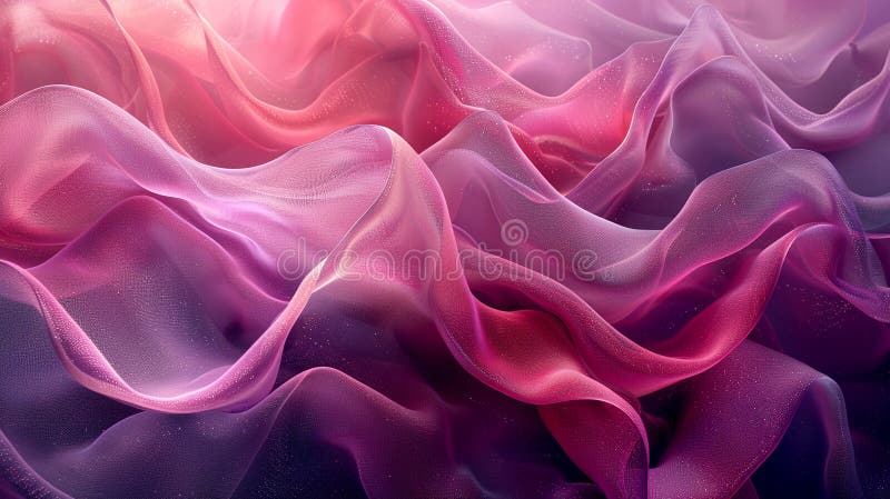 Pink and Purple Sheer Fabric Draped Close Up Stock Illustration ...