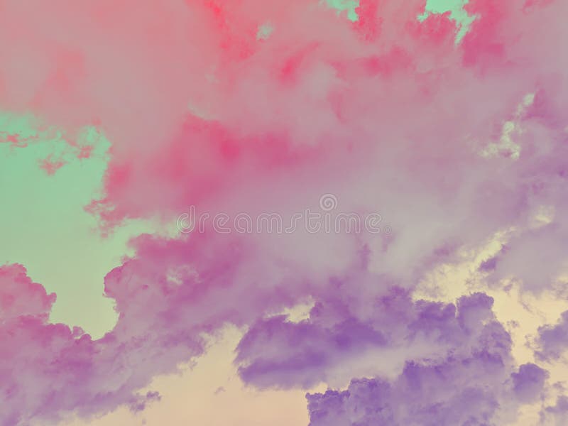 Pink Purple Sky and Clouds Floating in the Air Stock Photo - Image of ...