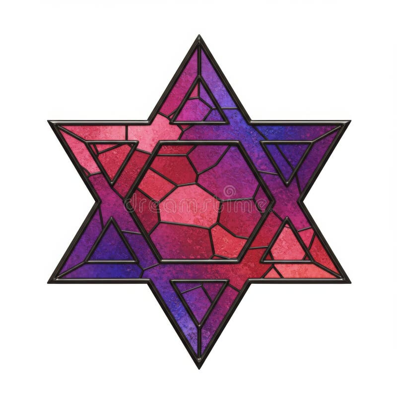Pink and Purple Stained Glass Star of David Stock Illustration ...