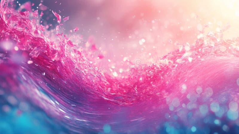 Pink and Purple Water Wave with Bright Glow and Sparkle Stock ...