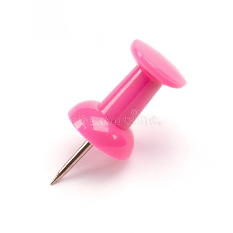 Pink pushpin stock illustration. Illustration of simple - 357585301