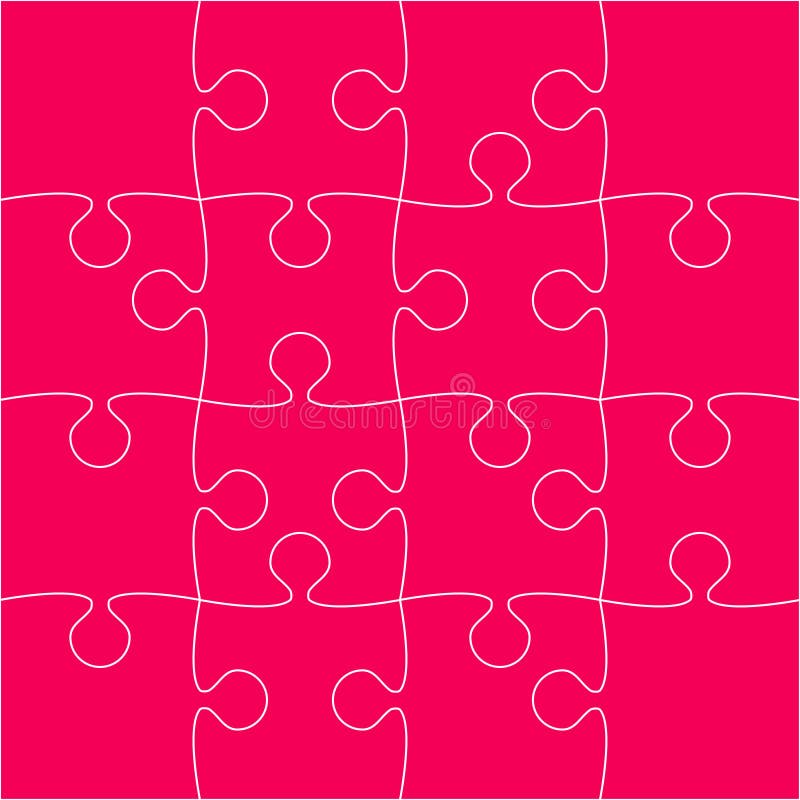 Pink Transparent Puzzles Pieces - Vector Jigsaw Stock Vector ...